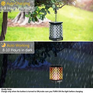 EOYIZW Solar Outdoor Lights 2 Pack- 99 LEDs Solar Lantern Flickering Flame Lights for Garden Decor- IP65 Waterproof Solar Garden Lights Decor for Halloween Patio Garden Yard Porch