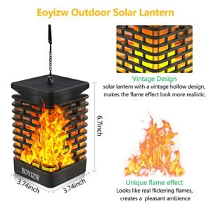 EOYIZW Solar Outdoor Lights 2 Pack- 99 LEDs Solar Lantern Flickering Flame Lights for Garden Decor- IP65 Waterproof Solar Garden Lights Decor for Halloween Patio Garden Yard Porch