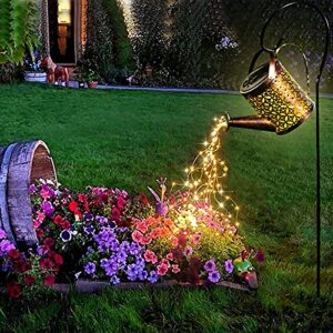 udreem solar lights outdoor decorative, solar lantern outdoor hanging waterproof hollowed-out design, decorative retro metal solar light with hook for garden table patio yard pathway walkway