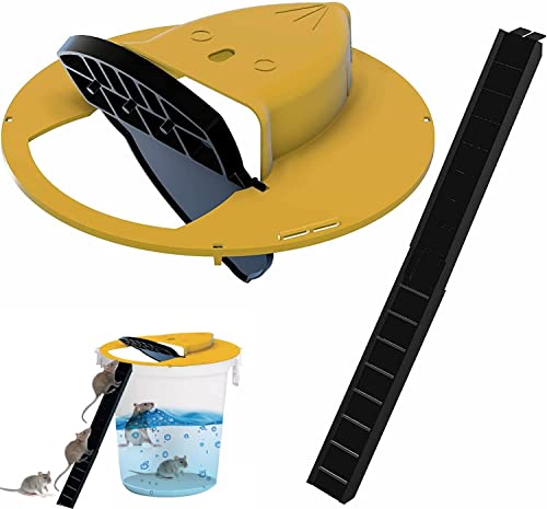 Hackerdom Mouse Trap - Bucket Mouse Traps,Automatic Reset Flip and Slide Bucket Lid Mouse Trap |Humane or Lethal|Reusable|Auto Reset | Indoor Outdoor|5 Gallon Bucket Compatible|