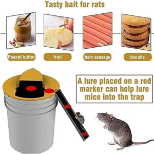 Hackerdom Mouse Trap - Bucket Mouse Traps,Automatic Reset Flip and Slide Bucket Lid Mouse Trap |Humane or Lethal|Reusable|Auto Reset | Indoor Outdoor|5 Gallon Bucket Compatible|