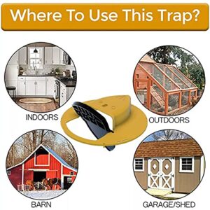 Hackerdom Mouse Trap - Bucket Mouse Traps,Automatic Reset Flip and Slide Bucket Lid Mouse Trap |Humane or Lethal|Reusable|Auto Reset | Indoor Outdoor|5 Gallon Bucket Compatible|