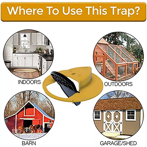 Hackerdom Mouse Trap - Bucket Mouse Traps,Automatic Reset Flip and Slide Bucket Lid Mouse Trap |Humane or Lethal|Reusable|Auto Reset | Indoor Outdoor|5 Gallon Bucket Compatible|