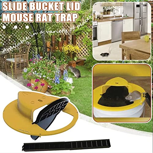 Hackerdom Mouse Trap - Bucket Mouse Traps,Automatic Reset Flip and Slide Bucket Lid Mouse Trap |Humane or Lethal|Reusable|Auto Reset | Indoor Outdoor|5 Gallon Bucket Compatible|