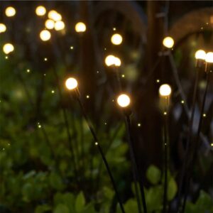 veiledmoon swaying firefly solar lights for garden，waterproof pathway lights decoration，pack of 2,bobbing about in the breeze(6 bulbs)