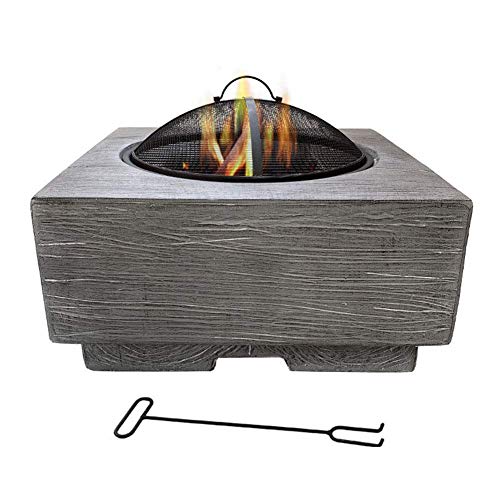 Fire Pit Garden, Fire Pit Grill Fire Bowl for Garden and Patio Fashionable and Artistic Magnesium Oxide Base (3 in 1Fire Pit Table & Grill)