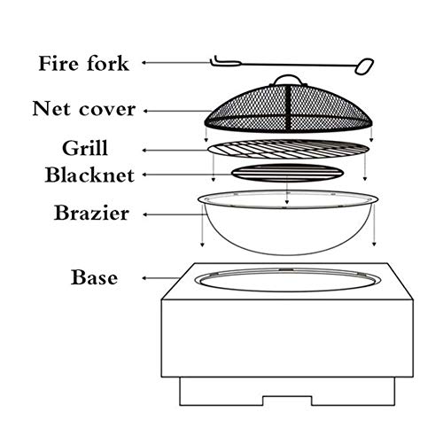 Fire Pit Garden, Fire Pit Grill Fire Bowl for Garden and Patio Fashionable and Artistic Magnesium Oxide Base (3 in 1Fire Pit Table & Grill)