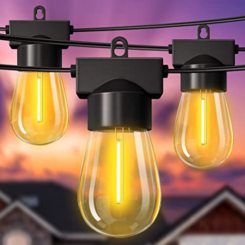 DREAMLAND Outdoor String Lights, 27FT Patio Lights with 11 S14 Shatterproof LED Bulbs(1 Spare), Waterproof Hanging Lights String for Outside Backyard, Deck, Porch, Garden, Party