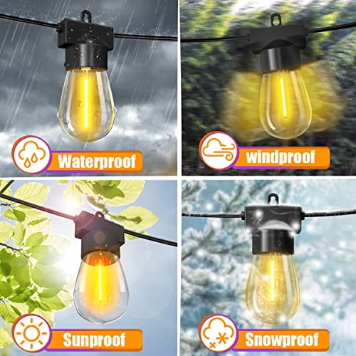 DREAMLAND Outdoor String Lights, 27FT Patio Lights with 11 S14 Shatterproof LED Bulbs(1 Spare), Waterproof Hanging Lights String for Outside Backyard, Deck, Porch, Garden, Party