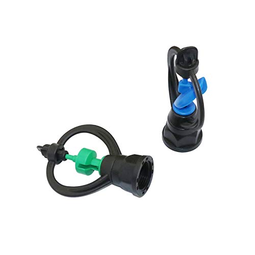 VIEUE Garden Drip Irrigation System Accessories 1/2" to 3/4" Internal Thread Rotating Nozzle 360 Degree Rotating Nozzle Garden Agricultural Irrigation Watering Nozzle (Color : Black with Green)