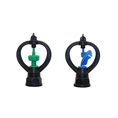 VIEUE Garden Drip Irrigation System Accessories 1/2" to 3/4" Internal Thread Rotating Nozzle 360 Degree Rotating Nozzle Garden Agricultural Irrigation Watering Nozzle (Color : Black with Green)