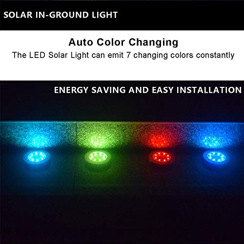 MIXBIRLY Solar Garden Lights Outdoor Green Powered Ground Illumination for Patio Lawn and Front Yard (Color Changing Ground)