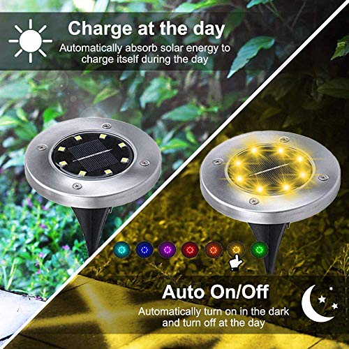 MIXBIRLY Solar Garden Lights Outdoor Green Powered Ground Illumination for Patio Lawn and Front Yard (Color Changing Ground)