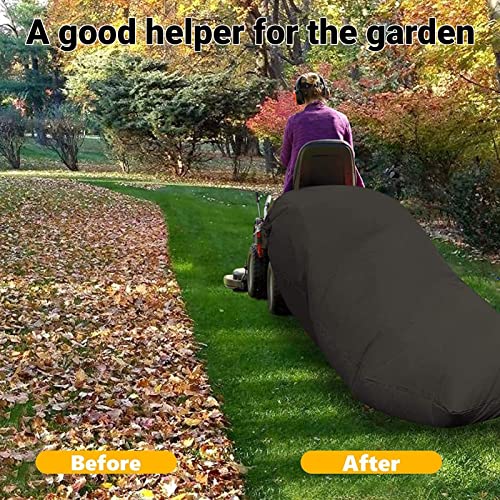 Milltrip Lawn Tractor Leaf Bag for Riding Lawn Mower, 96 × 56 Inch, 210D Oxford Cloth Wear-Resistant, Oversized Garden Lawn Mower Leaf Bag, Lawn Mower Grass Catcher Bag for All Lawn Mower Tractor