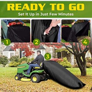 Milltrip Lawn Tractor Leaf Bag for Riding Lawn Mower, 96 × 56 Inch, 210D Oxford Cloth Wear-Resistant, Oversized Garden Lawn Mower Leaf Bag, Lawn Mower Grass Catcher Bag for All Lawn Mower Tractor