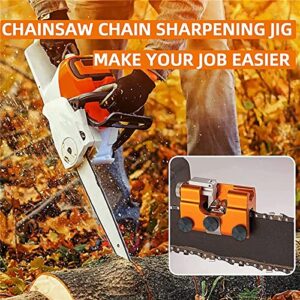 Nziqaz Chainsaw Sharpening Jig Kit, Portable Hand Crank Chainsaw Sharpeners Contains 3pcs Grinding Rod for All Kinds Of Chain Saws Blade and Electric Saw, for DIY Lumberjack, Garden Worker, Yellow