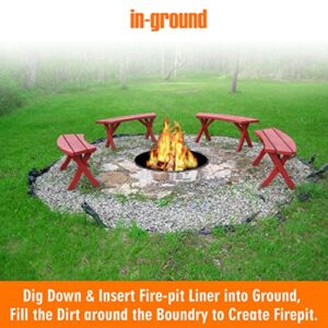 FEBTECH fire Rings for Outdoors Heavy Duty – fire Pit Ring 48 inch – Fire Pit Insert Round DIY fire Pit Liner - Above or In-Ground fire Ring for Outdoor Garden Patio Camping Bonfire