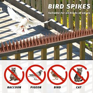 Grovind 21.6 FT Bird Spikes for Outdoor, Plastic Bird Spike for Small Birds Pigeon Raccoon Cats Bird Defender for Fences and Roof - 22 Pack