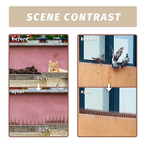 Grovind 21.6 FT Bird Spikes for Outdoor, Plastic Bird Spike for Small Birds Pigeon Raccoon Cats Bird Defender for Fences and Roof - 22 Pack