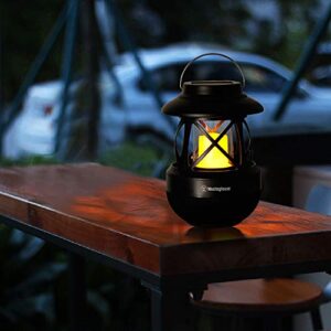 Westinghouse Solar Outdoor Bluetooth Speaker with Light, Rechargeable Atmosphere LED Table Lamp, Weather Resistant Decorative Candle Lantern with Speaker for Garden Yard Patio Porch Housewarming Gifts