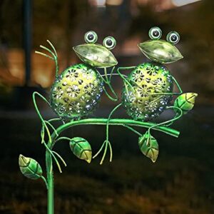 outdoor solar stake lights frog waterproof led metal light garden decorative lights for walkway pathway lawn patio