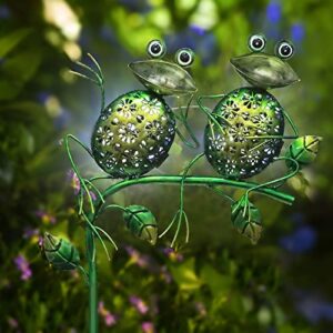 Outdoor Solar Stake Lights Frog Waterproof LED Metal Light Garden Decorative Lights for Walkway Pathway Lawn Patio