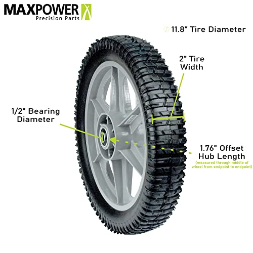 Maxpower 335112 Plastic Spoked Wheel, 12 Inch (Actual diameter is 11.75 inch)