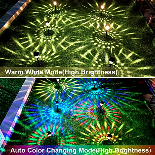 GPRDBTN Solar Pathway Lights 8 Pack, Color Changing + Warm White Solar Garden Lights, Waterproof Solar Powered Lighting, Automatic on/Off Led Landscape Lighting for Yard, Garden, Lawn and Walkway…