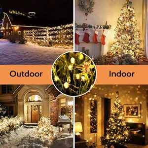 LYHOPE Solar String Lights, 72ft 200 LED 8 Modes Waterproof Outdoor Fairy String Lights for Garden, Patio, Home, Party, Wedding, Holiday, Xmas Tree, Outdoor Decor (Warm White, 2 Pack)