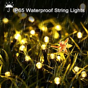 LYHOPE Solar String Lights, 72ft 200 LED 8 Modes Waterproof Outdoor Fairy String Lights for Garden, Patio, Home, Party, Wedding, Holiday, Xmas Tree, Outdoor Decor (Warm White, 2 Pack)