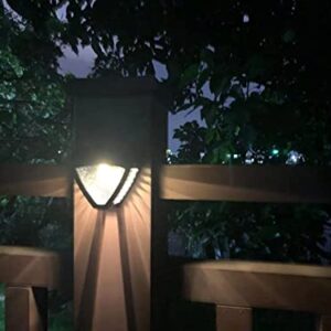 4PACK Solar Garden Fence Light Outdoor 2 Modes Wall Lights Solar Deck Light Sensor Two Sides Path Lighting Dimmable Dawn Auto-Off On Off for Home, Railing, Fence, Yard, Driveway, Path Decor