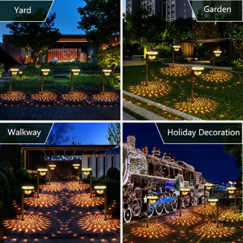 OkayGoo Solar Pathway Lights Outdoor Waterproof, 4 Packs Outdoor Solar Lights Solar Landscape Path Lights IP67 Waterproof Auto On/Off Solar Lights Outdoor Decoration for Garden Lawn Walkway Yard