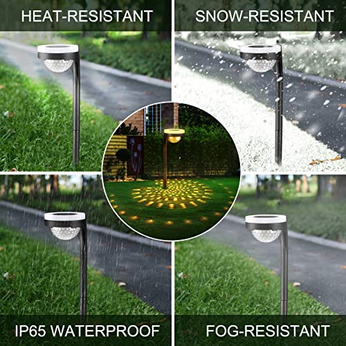 OkayGoo Solar Pathway Lights Outdoor Waterproof, 4 Packs Outdoor Solar Lights Solar Landscape Path Lights IP67 Waterproof Auto On/Off Solar Lights Outdoor Decoration for Garden Lawn Walkway Yard