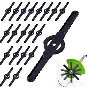 20 pcs handheld string trimmer head blades replace, plastic lawn mower trimmer blades replacement for cordless grass trimmer-lawn mower plastic long blade garden mower blade trim safety accessories