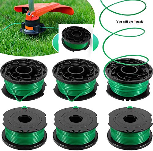 SF-080 Replacement Spool，GH3000 Trimmer Spools, Auto Feed Replacement Spools,20-Foot, 0.08-Inch, Auto Feed,Compatible with Black and Decker Weed Eater LST540 LST540B SF-080-BKP String Trimmer- 7 Pack