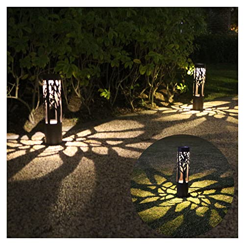 PUMPSUN 2Pack Solar Pathway Lights Powered for Outdoor, Waterproof, Lawn/Landscape Light, Iron Solar Led Light, Warm Yellow for Garden Decorations