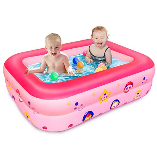 Kiddie Pool Toys for 1 2 3 Year Old Girl Gifts, Inflatable Swimming Pools for Kids Toys Age 1-3 Years, Summer Water Kiddy Baby Pools Ball Pit for Toddlers 1-4 as Bathtub for Backyard Outdoor Indoor