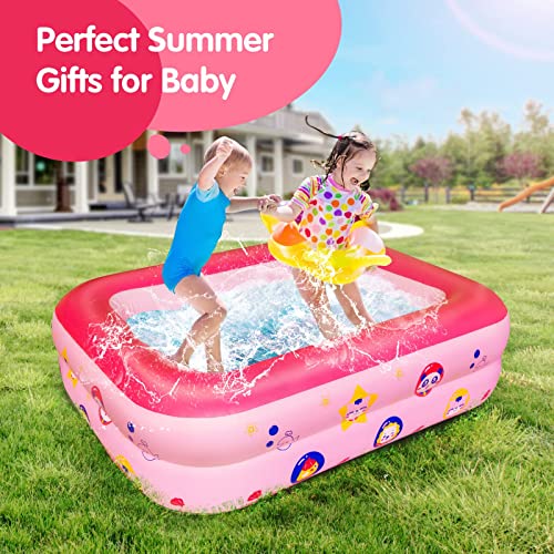 Kiddie Pool Toys for 1 2 3 Year Old Girl Gifts, Inflatable Swimming Pools for Kids Toys Age 1-3 Years, Summer Water Kiddy Baby Pools Ball Pit for Toddlers 1-4 as Bathtub for Backyard Outdoor Indoor