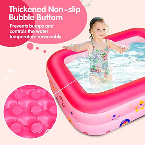 Kiddie Pool Toys for 1 2 3 Year Old Girl Gifts, Inflatable Swimming Pools for Kids Toys Age 1-3 Years, Summer Water Kiddy Baby Pools Ball Pit for Toddlers 1-4 as Bathtub for Backyard Outdoor Indoor