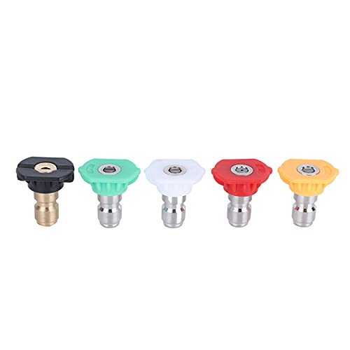 Pressure Washer Tip, Stainless Steel 5PCS Pressure Washer Nozzle for Sidewalk for Washing Car for Garden