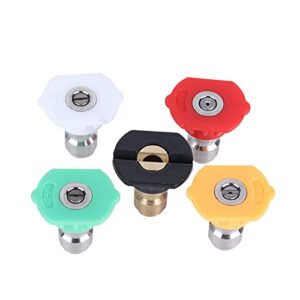 Pressure Washer Tip, Stainless Steel 5PCS Pressure Washer Nozzle for Sidewalk for Washing Car for Garden