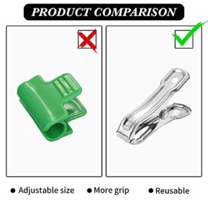 32 Pieces Greenhouse Clamps Stainless Steel Garden Clip Shade Cloth Clamps Frame Shading Net Rod Clip Film Row Cover Netting Tunnel Hoop Clip for Season Plant Extension Support or Greenhouse Frame