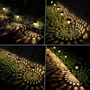 Whousewe Solar Outdoor Pathway Lights 8 Pack - LED Landscape Garden Lights Solar Powered, Waterproof Auto On / Off Wireless Easy Installation Solar Lights Outdoor Decorative for Walkway Patio Yard