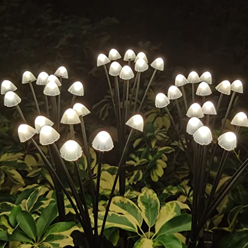 VIVICOMFY Solar Garden Lights - Solar Swaying Light, Sway by Wind, Solar Outdoor Lights,Solar Garden Decorative Lights Yard Patio Pathway Decoration, Warm White (4Pack)