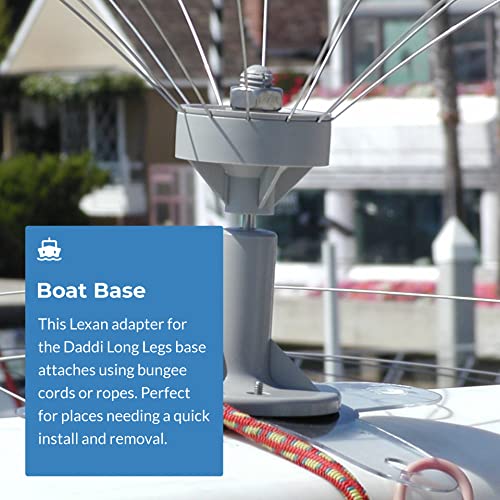 Boat Base for Daddi Long Legs Bird Deterrents. Flexible and Easy to Remove Mount for Boats and Marinas. Attaches Easily to Any Surface by Bungee Cord or Rope - Daddi Long Legs Sold Separately