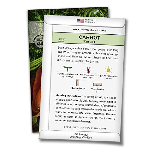 Sow Right Seeds - Kuroda Carrot Seed for Planting - Non-GMO Heirloom Packet with Instructions to Plant a Home Vegetable Garden, Great Gardening Gift (1)