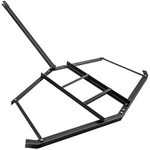 vevor driveway drag 74” width, tow behind drag harrow 39” length, 4” height, driveway tractor harrow with 2 adjustable bars, heavy duty steel, driveway grader for atv, utv, garden lawn tractors