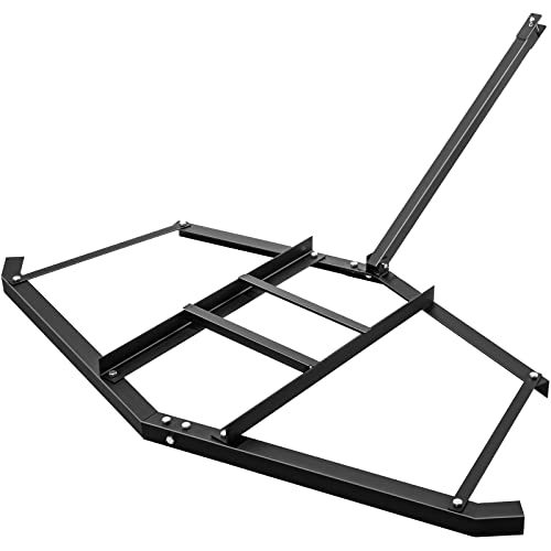 VEVOR Driveway Drag 74'' Width, Tow Behind Drag Harrow 39'' Length, 4'' Height, Driveway Tractor Harrow with 2 Adjustable Bars, Heavy Duty Steel, Driveway Grader for ATV, UTV, Garden Lawn Tractors