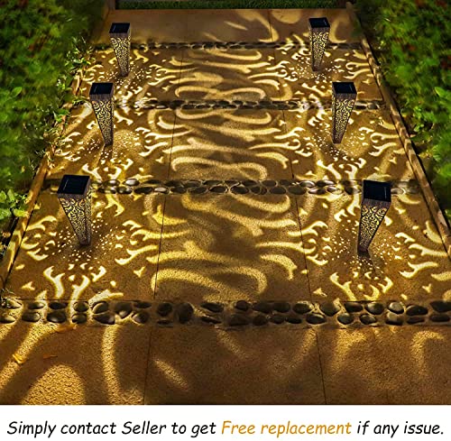 6Pcs Solar Lights Outdoor Decorative Pathway Garden Stakes Lights Waterproof LED for Patio, Walkway, Lawn Decorations (Copper)