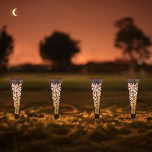 6Pcs Solar Lights Outdoor Decorative Pathway Garden Stakes Lights Waterproof LED for Patio, Walkway, Lawn Decorations (Copper)